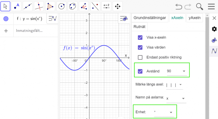 Trigonometriska funktioner i GeoGebra - Trigonometri (Ma4)-Eddler