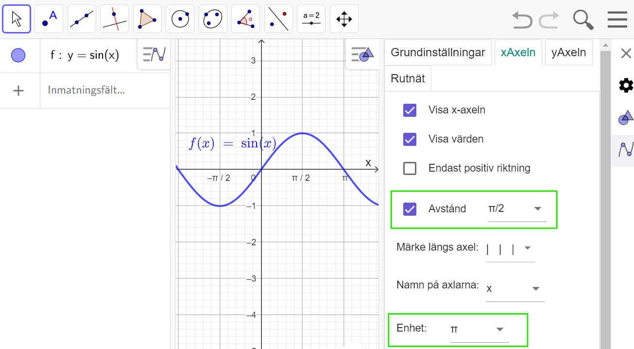 Trigonometriska funktioner i GeoGebra - Trigonometri (Ma4)-Eddler