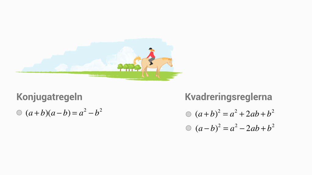 Faktorisera med konjugatregeln och kvadreringsreglerna - Algebra (Ma 2 ...