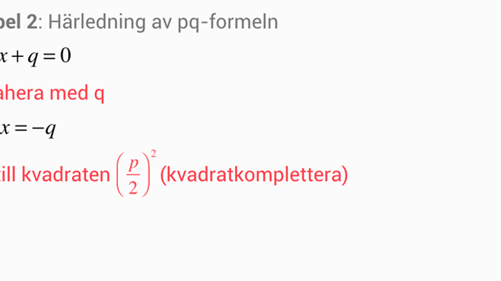Kvadratkomplettering - Andragradsekvationer (Ma 2) - Eddler