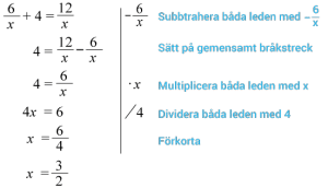 Ekvationer med nämnare - Algebra (Matte 1) - Eddler