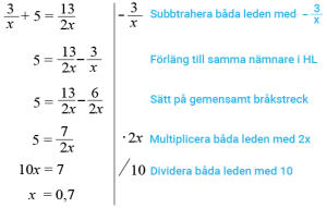 Ekvationer med nämnare - Algebra (Matte 1) - Eddler