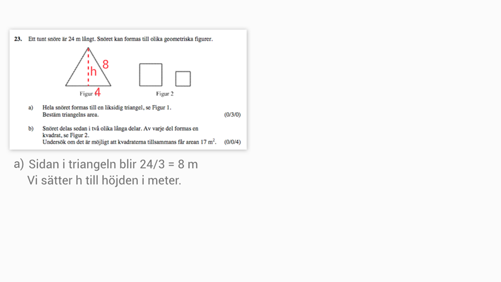 Uppgift 21, 22, 23 - Nationellt prov Matematik 2b vt 2012 Del D - Eddler